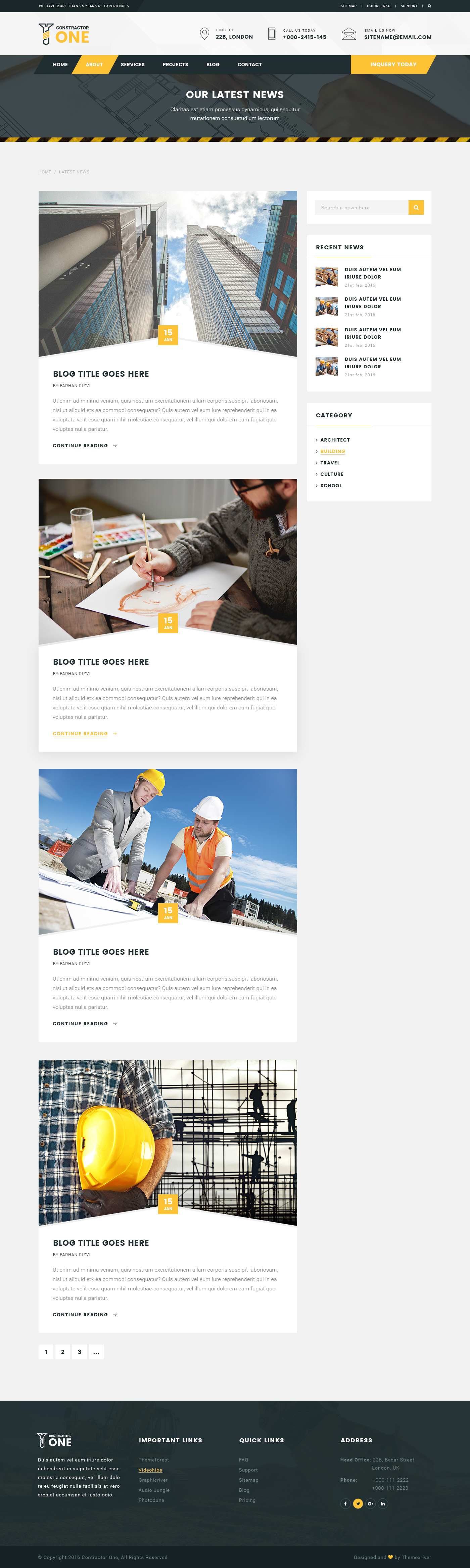 Constructor One – Construction PSD Template by themexriver | ThemeForest